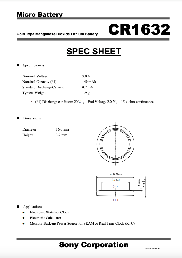 Murata CR1632 Battery (100 Pieces) – RocketDistributing.com
