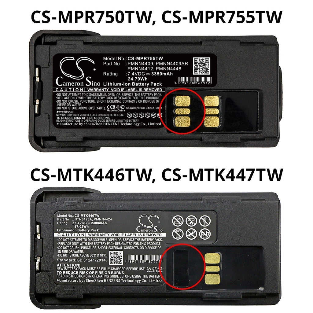 Motorola PMNN4490 Battery Replacement for Two Way Radio (2200mAh ...