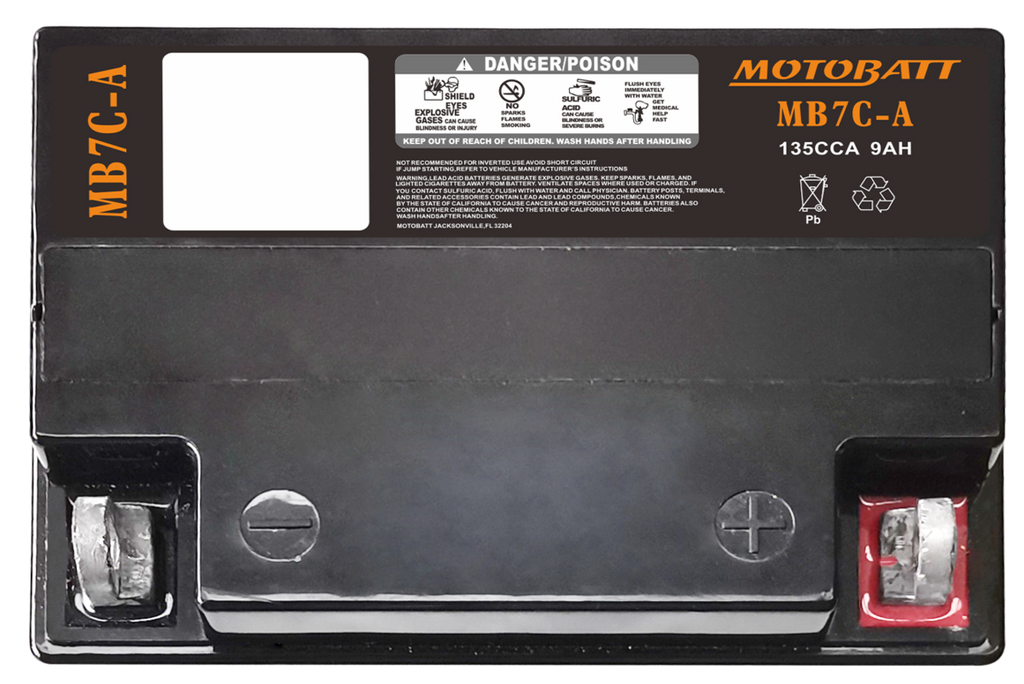 Yuasa YB7C-A Battery Replacement - 12V 9Ah 130CCA Sealed AGM ...