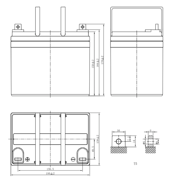 Leoch LP12-35 Battery - 12V 35Ah - Nut & Bolt Terminals ...