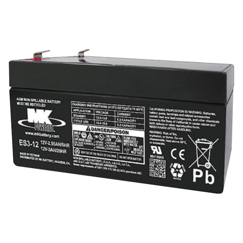 MK ES3-12 Battery - 12V 3Ah Sealed AGM – RocketDistributing.com