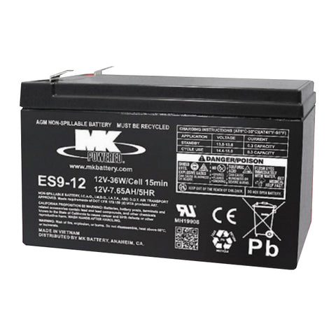 MK ES9-12 Battery - 12V 9Ah Sealed AGM – RocketDistributing.com