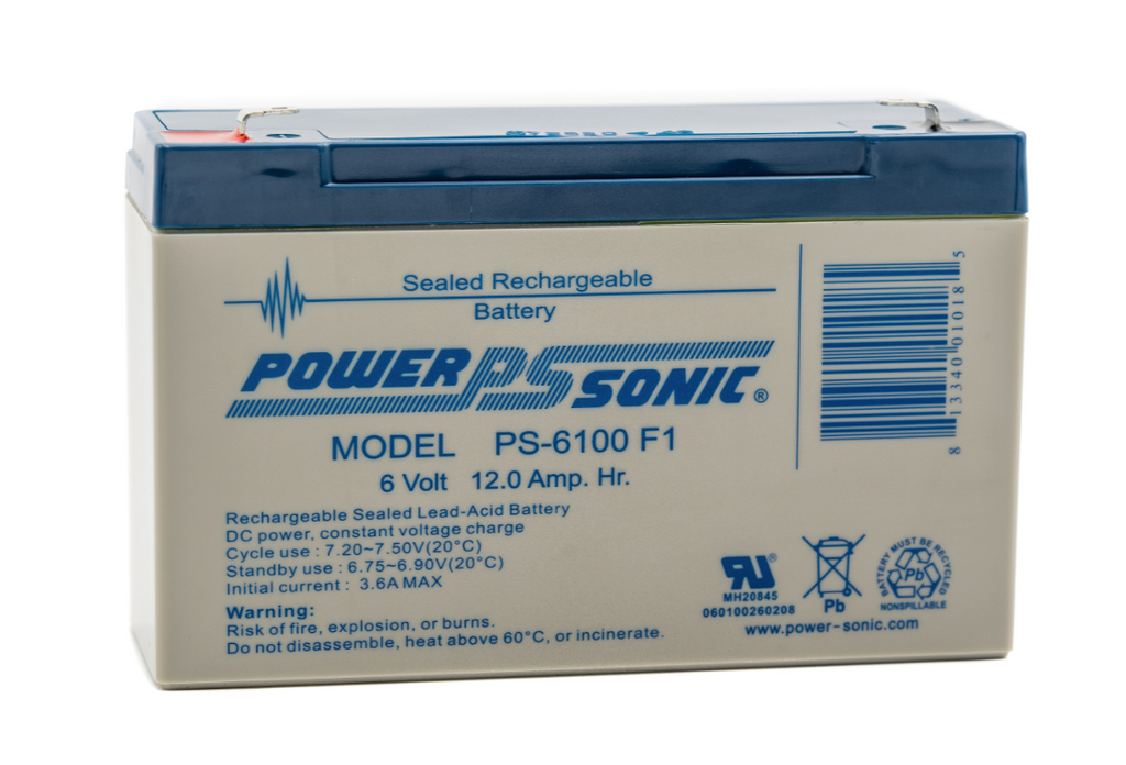 Power Sonic PS-6100 F1 Battery - 6 Volt 12 Amp Hour ...